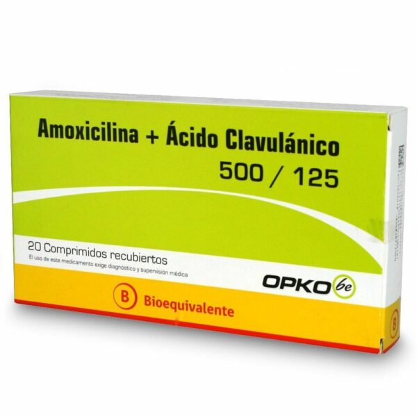 AMOXICILINA 500 MG ACIDO CLAVULANICO 125 MG X 20 COMPRIMIDOS